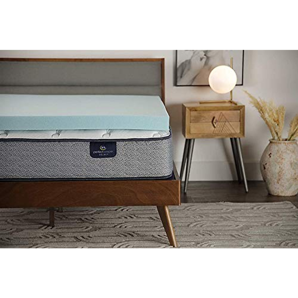 Serta ThermaGel Memory Foam Mattress Topper, Full, Blue