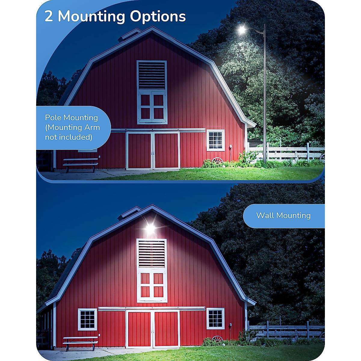 EDISHINE LED Barn Light, Dusk to Dawn Area Lights with Photocell, Outdoor Security Flood Lighting, 10000LM 65W 5000K Daylight, IP65 Waterproof Outdoor Flood Light for Farmhouse Garage Yard Street