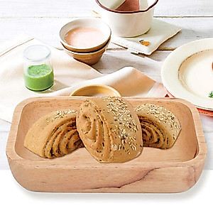 Uxsiya smooth Wooden Plate Wood Bowl for Snacks(22 * 14 * 4.5)