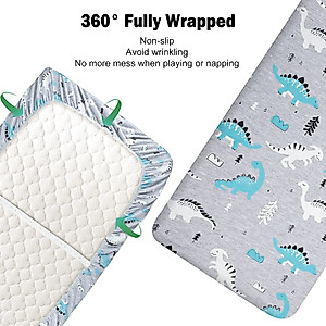 MooMoo Baby Fitted Bassinet Sheets 3 Packs Organic Cotton Jersey Bassinet Cover for Oval Hourglass & Rectangle Shaped Bassinet Pads 32 x 16 x 3”