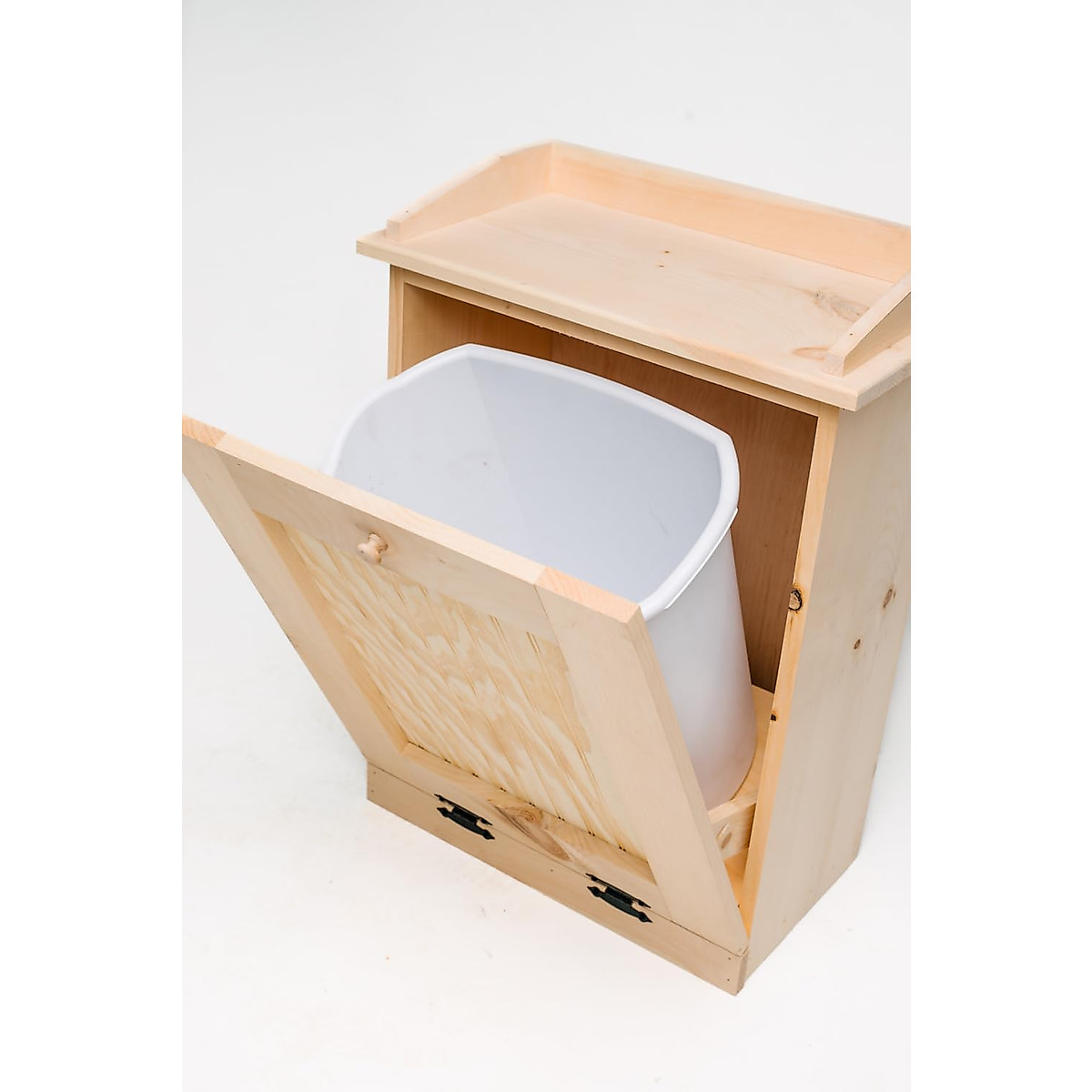 Country Barn Single Tilt-Out Single Trash Cabinet: Efficient and Stylish Trash Cabinet Crafted from Unfinished Pine Wood, is Designed to Hold one13-gallon, Ideal Garbage Can Cabinet
