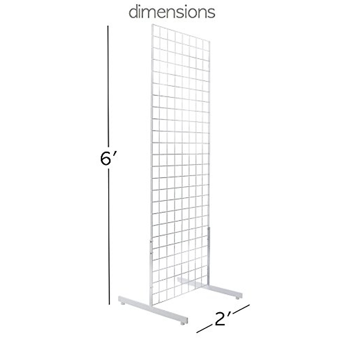 Only Hangers 2' x 6' Gridwall Panel Tower with T-Base Floorstanding Display Kit, 3-Pack White …
