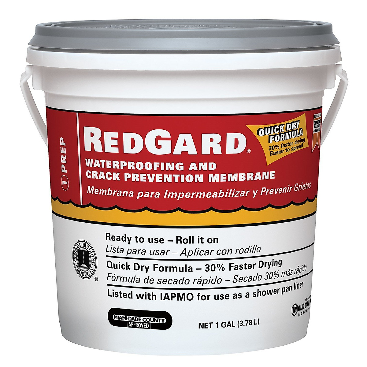 Custom Building Products RedGard Ready to Use Pink Waterproofing and Crack Prevention 1 gal.