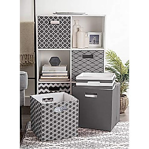 DII Poly-Cube Storage Collection Hard Sided, Collapsible Solid, Small, Gray