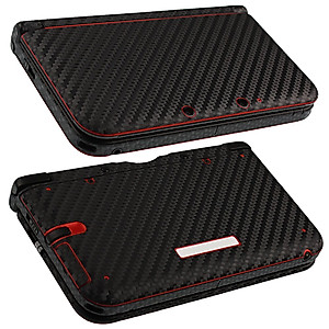 Skinomi Black Carbon Fiber Full Body Skin Compatible with Nintendo 3DS XL (2012, 1st Gen)(Full Coverage) TechSkin with Anti-Bubble Clear Film Screen Protector