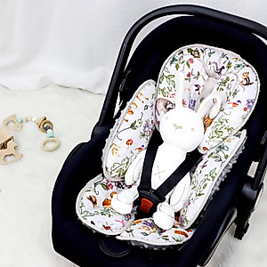 CARUILI 2-in-1 Infant Car Seat Insert for Newborn, Car Seat Head Support Baby Girls Boys, Extra Soft Preemie Carseat Head Support Cushion Pillow for Baby Car Seats, Strollers, Bouncers