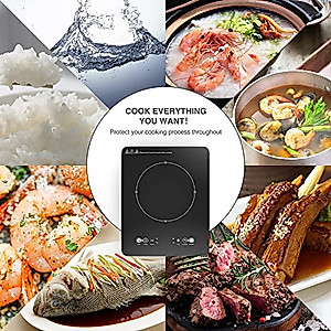 VBGK Portable Induction Cooktop With Ultra Thin Body, Low Noise Hot Plate With 1800W Sensor Touch Single Electric Cooktops Countertop Stove With 9 Temperature & Power Levels, 3-hour Timer, Safety Lock Induction Cooktop