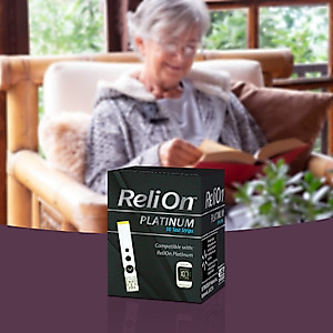 ReliOn Platinum Blood Glucose Test Strips, 50 Ct Bundle with Exclusive Look After Your Diabetes - Better Idea Guide (2 Items)