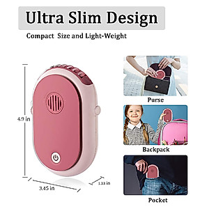 Portable Hanging Neck Fan Wearable Personal Fan Battery Operated USB Rechargeable 3 Speed Mini Handheld Air Conditioning Cooling Refrigeration Necklace Fan for Women Eyelash Camping Outdoor (pink)