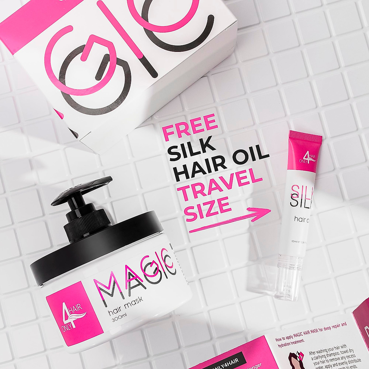 ONLY4HAIR Hair Repair Mask for Dry Damaged Hair Keratin Treatment Protein Argan Oil Deep Conditioning for Color Treated Hair Bleached Frizzy Split Ends Magic