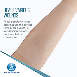 Dynarex Sterile Petroleum Non Adhering Gauze Dressing for Wounds, 12 Count