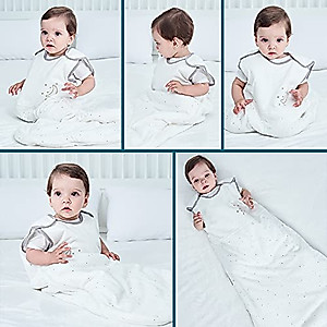 Baby Sleeping Bag for Winter, 100% Natural Cotton Wearable Blanket, 2.5 Tog Swaddle Transition for Infants and Toddlers