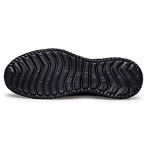 YHOON Women's Walking Shoes - Slip on Sneakers Lightweight Tennis Shoes All Black 9