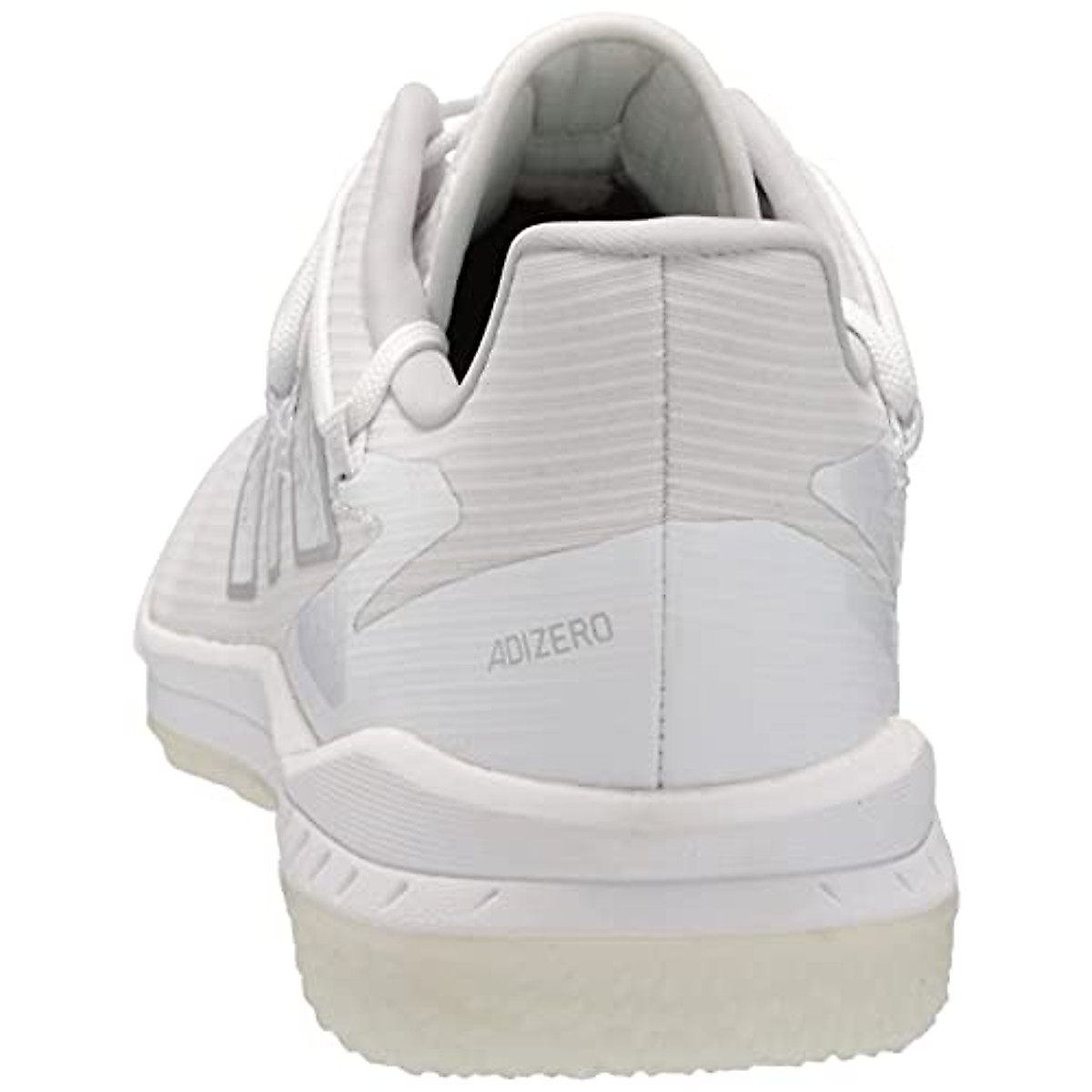 adidas Men's Adizero Afterburner 8 Turf Baseball Shoe, White/Silver Metallic/Team Light Grey, 10.5