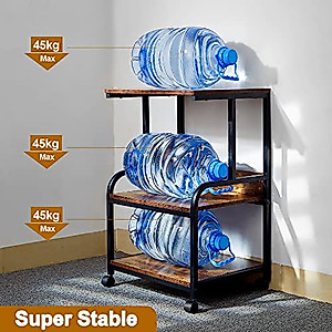 HAIRIESIS 3 Tier Printer Stand with Wheels Printer Desk, Multipurpose Office and Home Storage Rack, Removable and Fixed Printer Stand for Fax Machines, Scanners, Rolling Cart Stand Vintage Brown