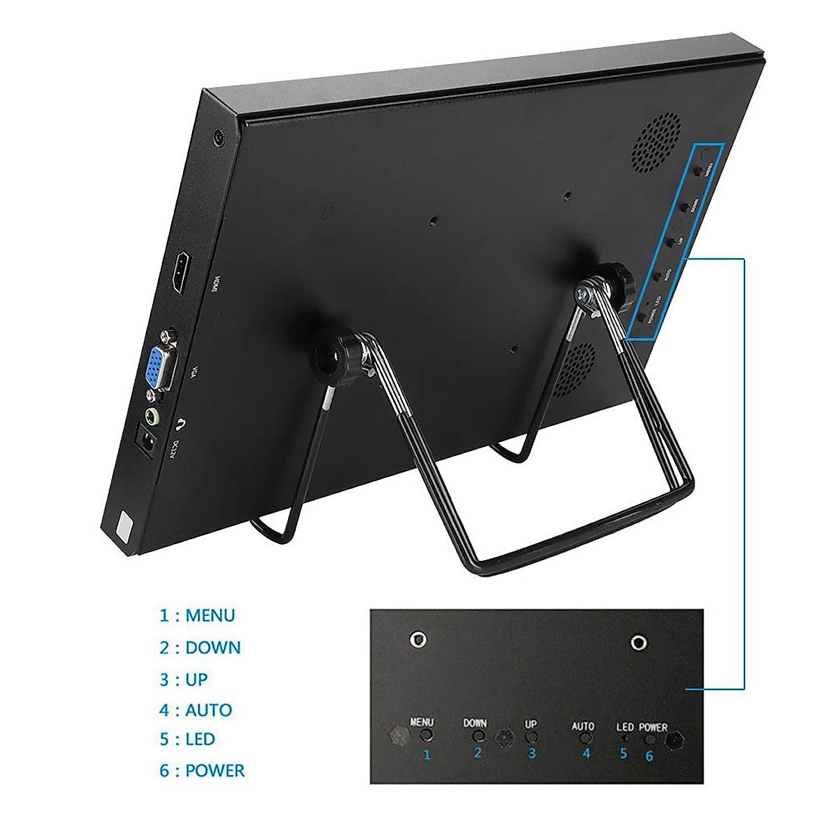 Portable 11.6 Inch Monitor 16:9 IPS Display 1920x1080 Full HD, 170° Widescreen Gaming Monitor with HDMI, VGA, Dual Builtin Speakers, 3.5mm o Port, for Raspberry PS3 PS4 Windows etc.(11.6inch)