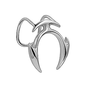 L'VOW Cyber Punk Futuristic Unisex Lip Wrap Cuff Irregular Non-Piercing Lip Clip Jewelry Cyborg Face Accessories(Silver-10)