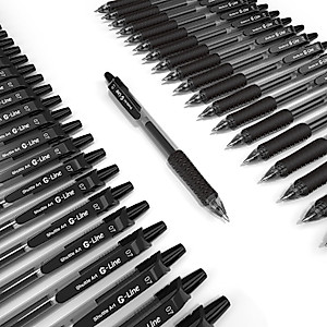 Black Gel Pens, 46 Pack(20 Gel Pens with 26 Refills) Lineon Retractable Medium Point Gel Pens Smooth Writing with Comfortable Grip for Office School