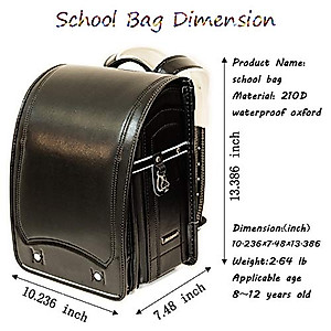ransel randoseru japanese automatic black school bag girls and boys PU leather light weight