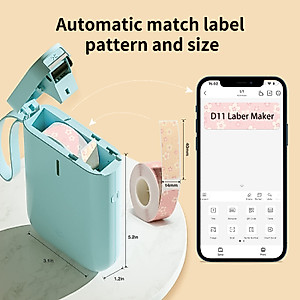 PTJOO Smart Label Maker with Tape, D11 Thermal Label Printer Wireless Bluetooth Sticker Printer Inkless Label Makers Machine with Rich Templates Symbols Fonts for Home Office Organization (Blue)