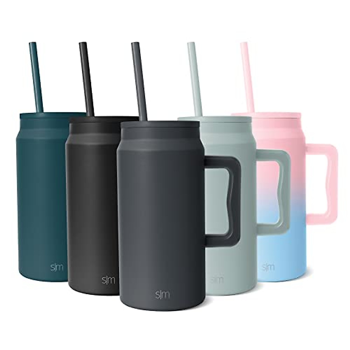 Simple Modern 50 oz Mug Tumbler | 50oz | Graphite & 40 oz Tumbler with Handle and Straw Lid | Insulated Cup Reusable Stainless Steel Water Bottle Travel Mug Cupholder