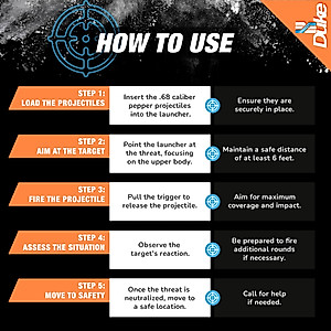 Duke Standard 68 Caliber Self Defense Balls - Pepperspray Balls, 68 Caliber Projectiles, .68 Caliber Defense Balls, 68 Cal Ammo Pepper Gas Spray Rounds, Pepper Ammo Ball, 7 Count Tube - 1% PAVA+1% CS