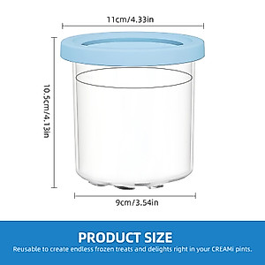 Generic Containers Replacement for Ninja Creami Pints and Lids, 4 Pack Ice Cream Containers with Colorful Lids, Compatible with NC299AMZ & NC300s Series Ice Cream Maker, BPA-Free, Dishwasher Safe