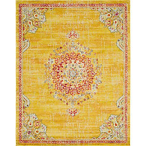 Unique Loom Penrose Collection Area Rug - Alexis (8'x 10' Rectangle, Gold/ Gray)