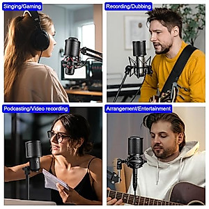 Pop Filter,Aokeo [Upgraded Three Layers] Metal Mesh & Foam & Etamine Layer Microphone Windscreen Cover Handheld Mic Shield Mask,Microphone Accessories for Vocal Recording,Youtube videos,Streaming