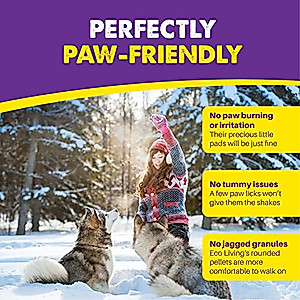 Pet Safe Snow & Ice Melt | Eco Living Solutions | Calcium Chloride | Works Under -25 °F | Safe for Concrete Driveway and Roof | Better Than Rock Salt | Safe for Kids and Pets (10, Pounds)