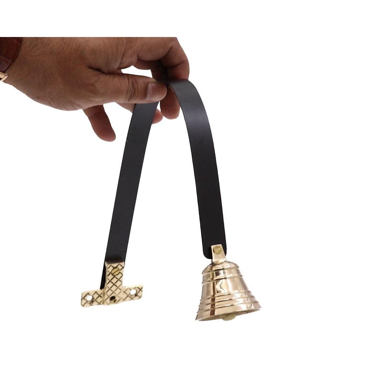 Roorkee Instruments Dog Doorbell Solid Brass Bell, Premium Quality Dog Training Bell for Loud Clear Sound, Metal Dog bell with Screws for disciplining, Doorbell For Stores, Restaurants, Bar and Hotel.