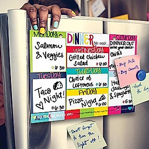 Meal Planner Pad 52-Week Menu Notepad Daily Planning Meals Breakfast Lunch Dinner Tracker 8x10 Inch Tear-off Grocery List + Bonus Dry Erase Menu Board