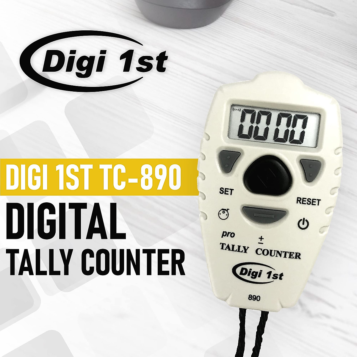 Digi 1st TC-890 Digital Tally Counter, Electronic Up Down Clicker Counter, Add/Subtract People Counter, Handheld Pitch Counter for Golf, Lap & Knitting (1-Pack)