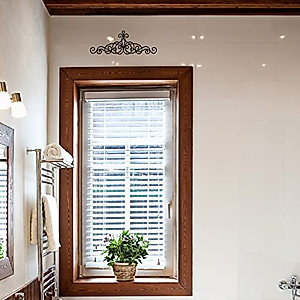 Metal Wall Decor Traditional Metal Scroll Wall Art Decor Rustic Iron Wall Medallion Black Metal Scroll Wall Art Iron Metal Wall Plaque for Home Living Room Decoration, 15.76 x 5.52 Inch