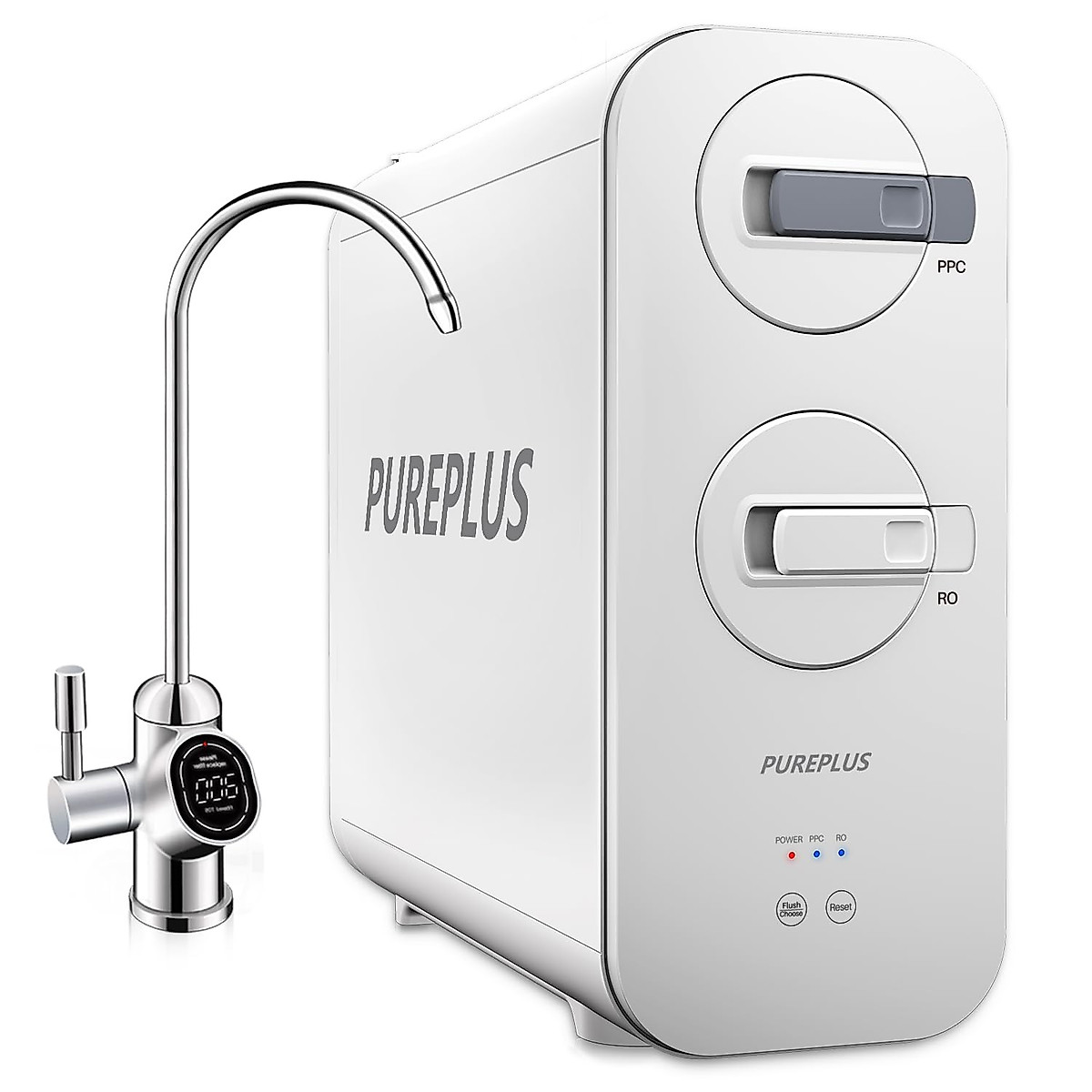 PUREPLUS Reverse Osmosis Water Filtration System - Tankless 600 GPD High Output RO Filter, 1.5:1 Pure to Drain, Smart Faucet, USA Tech Support, NSF/ANSI 58 Certified,RO Filter System Under Sink