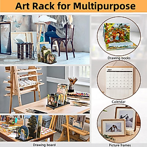 lukar Tabletop Art Rack, Art Storage Rack, Canvas Rack Art Storage Small Art Drying Rack Metal Storage Stand for Canvas Frame Drawing Board, Prints, Panel Artwork 13.77" H