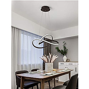 Ziplighting LED Modern Pendant Light with Remote Dimmable Pendant Lighting Stepless Dimming Chandelier Contemporary Adjustable Ceiling Fixture Light for Dining Living Room Kitchen Island