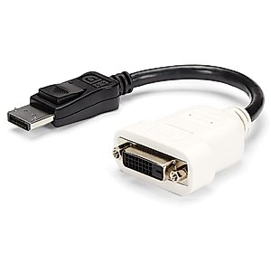 StarTech.com DisplayPort to DVI Adapter - DisplayPort to DVI-D Adapter/Video Converter - 1080p - DP 1.2 to DVI Monitor/Display Cable Adapter Dongle - DP to DVI Adapter - Latching DP Connector (DP2DVI)
