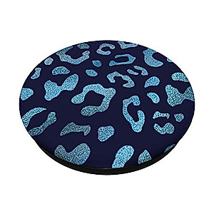 Blue Leopard Cheetah Navy Blue PopSockets Swappable PopGrip