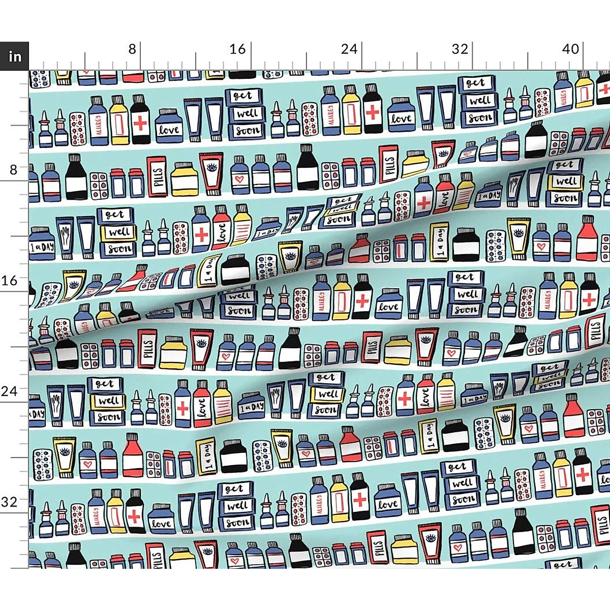 Spoonflower Fabric - Medicine Medical Pills Doctor Printed on Petal Signature Cotton Fabric Fat Quarter - Sewing Quilting Apparel Crafts Decor