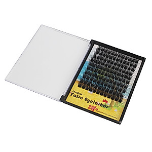 Dedila120Pcs 8-20mm Available Handmade D Curl Wide Stem Individual False Eyelashes Cluster Eyelash Extensions Dramatic Look Volume Eye Lashes Set Home DIY Lashes (14mm)