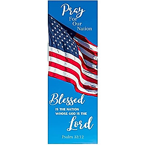 Pray for Our Nation Veterans Gifts Military Patriotic Bible Verse Bookmarks Fourth of July Memorial Day Cards Made in USA Flag Service Men Independence Day Bulk 100 Count