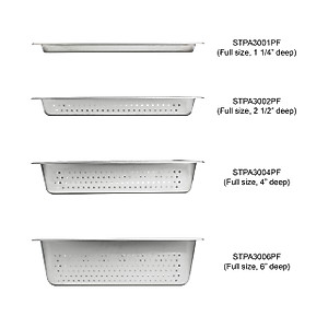Thunder Group full size 2 1/2" deep perforated 24 gauge steam pans, comes in each