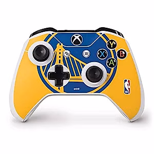 Skinit Decal Gaming Skin Compatible with Xbox One S Controller - Officially Licensed NBA Golden State Warriors Large Logo Design