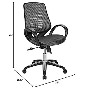 Flash Furniture Newton Mid-Back Ergonomic Office Chair with Contemporary Mesh Design in Gray