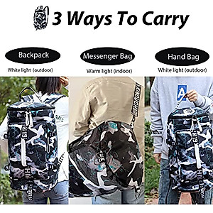 Multipurpose Travel Backpack Duffle Bag, Casual Daypack Sports Gym Bag, Large Size Weekender Overnight Tote, Shoe Compartment Lightweight Waterproof Backpack for Women and Men