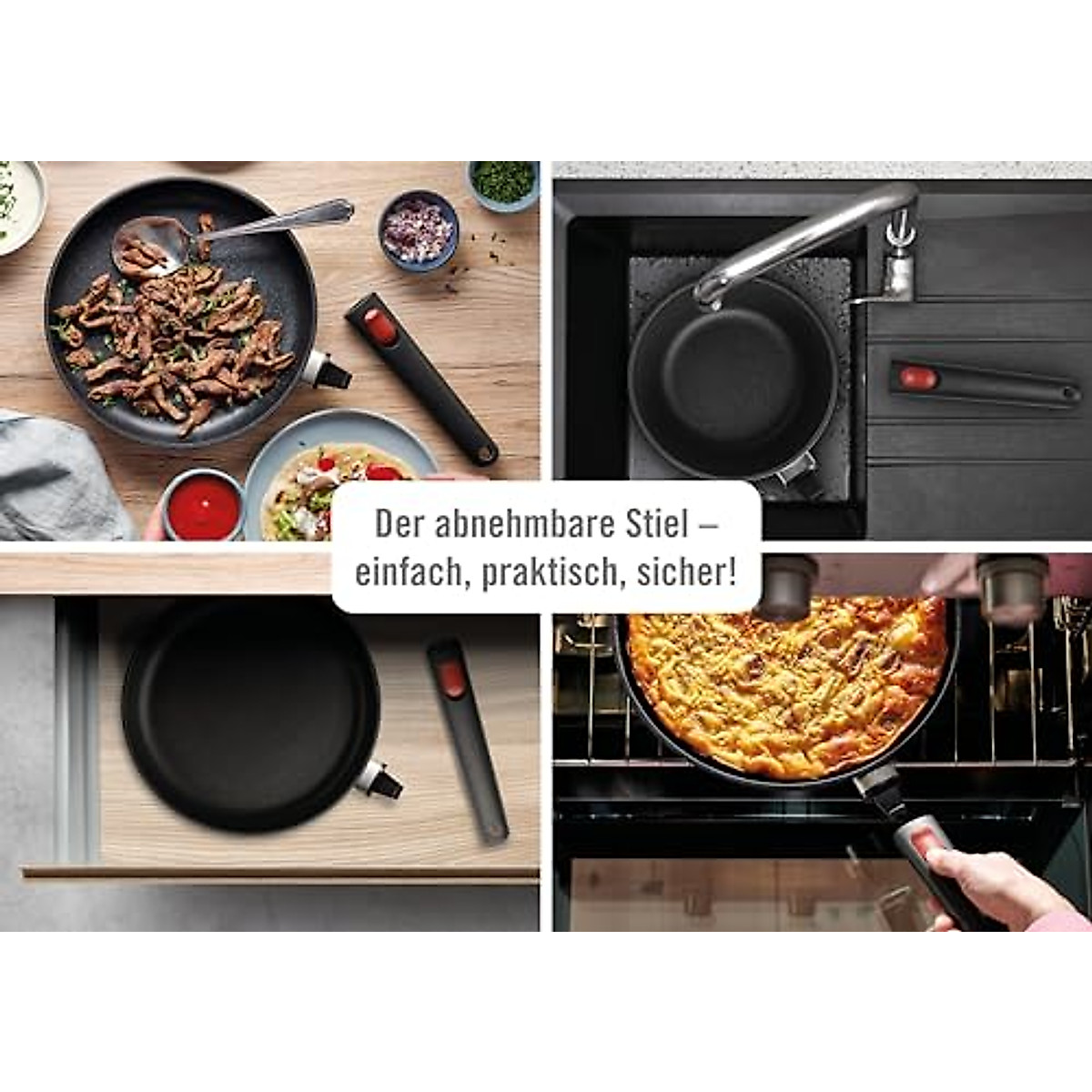 Woll Eco Lite Cast Iron High Rim Frying Pans, Induction Size Diameter 28 cm