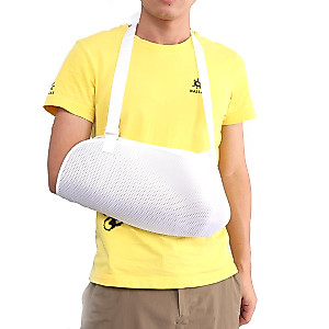 ROSENICE Arm Sling Mesh Adjustable Shoulder Medical Sling for Broken Arm(White)