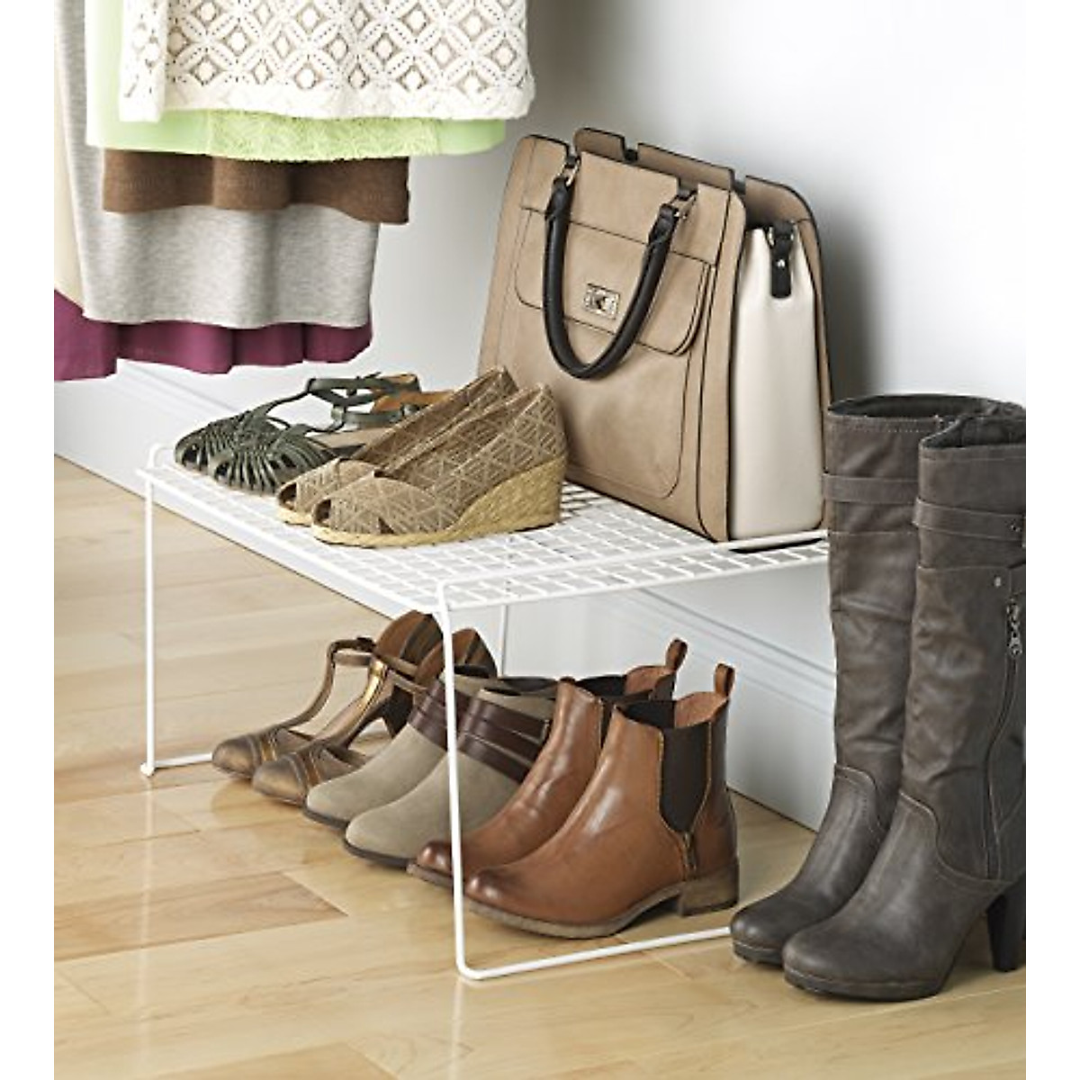 Whitmor White Wire Stacking Shelf Large