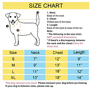 Cosibell Waterproof Puppy Dog Raincoats with Hood for Small Medium Dogs,Poncho with Reflective Strap, Lightweight Jacket with Leash Hole(L, Yellow)